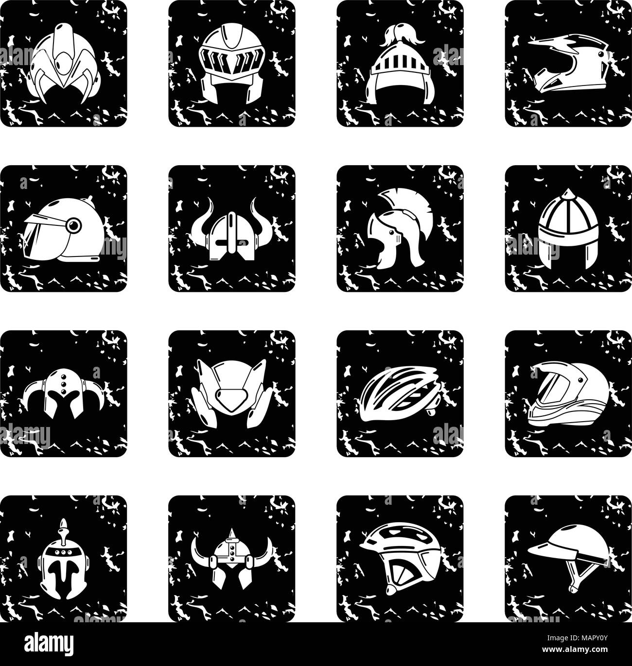 Helmet icons set grunge vector Stock Vector Image & Art - Alamy