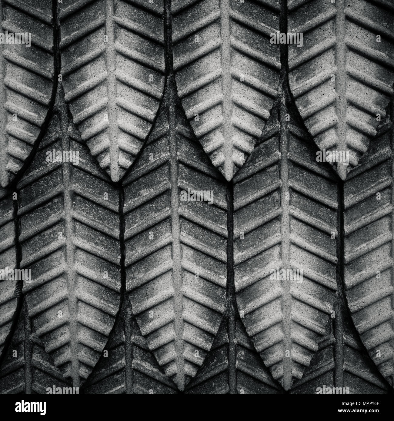 Leaf shaped stone tile work Stock Photo - Alamy