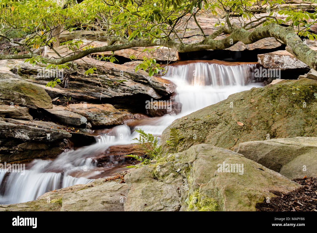 Garden waterfall side shot Stock Photo - Alamy