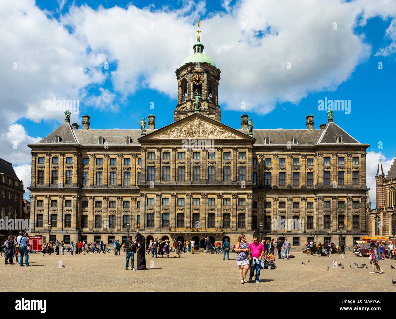 The Royal Palace in Dam Square, Amsterdam, Netherlands, Europe Stock ...