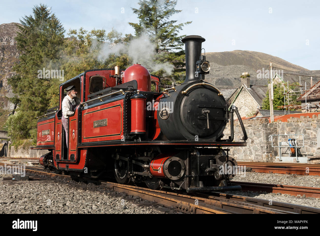 Steam engine, Ffestiniog Railway, Gwynedd, North Wales, Wales, United ...