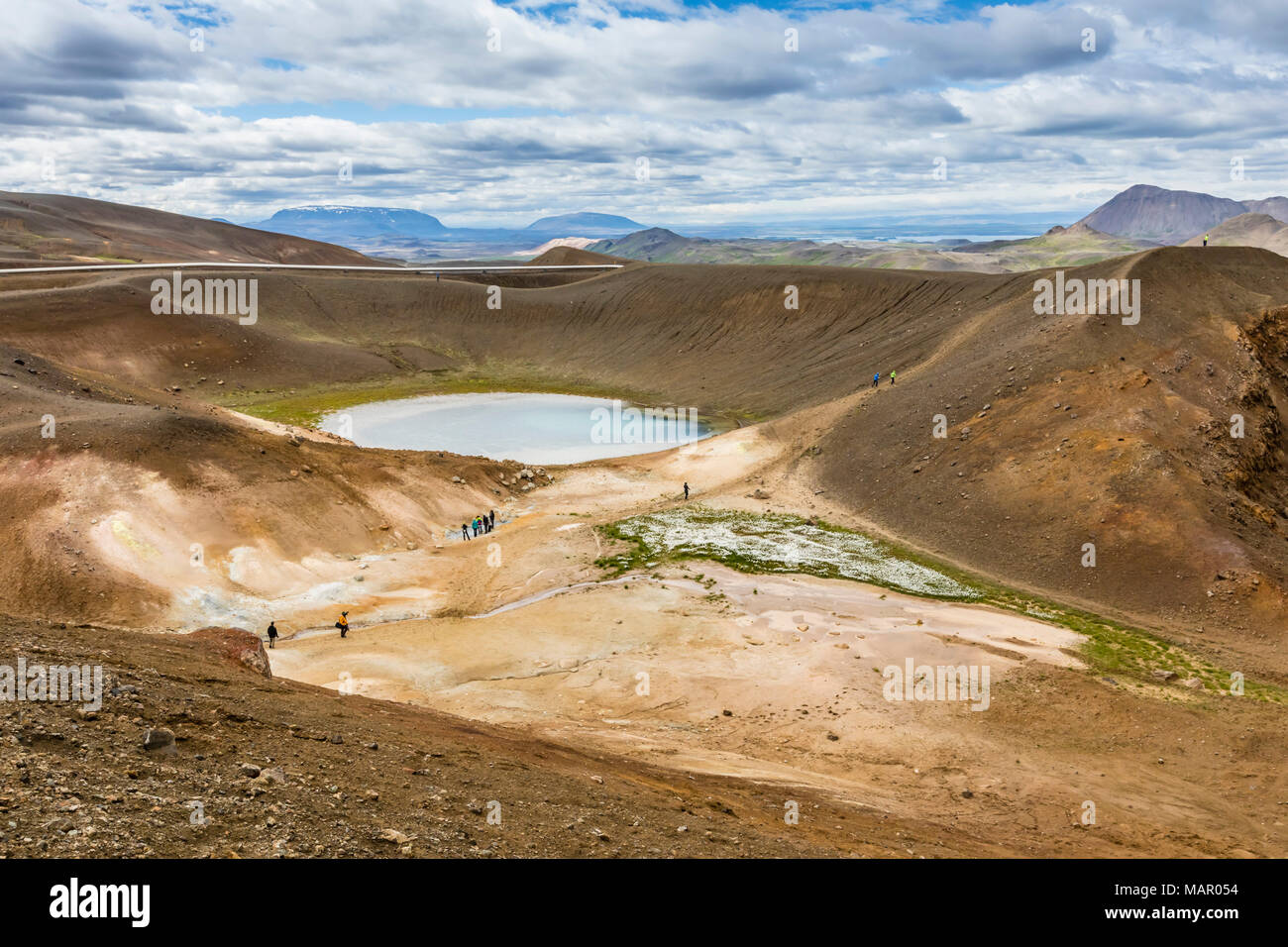View of the 300 meter deep crater called Viti off the north coast of ...