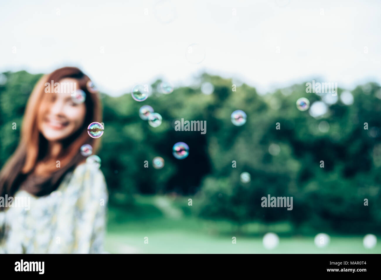 beautiful young asian girl have a happy time alone , vintage tone Stock ...