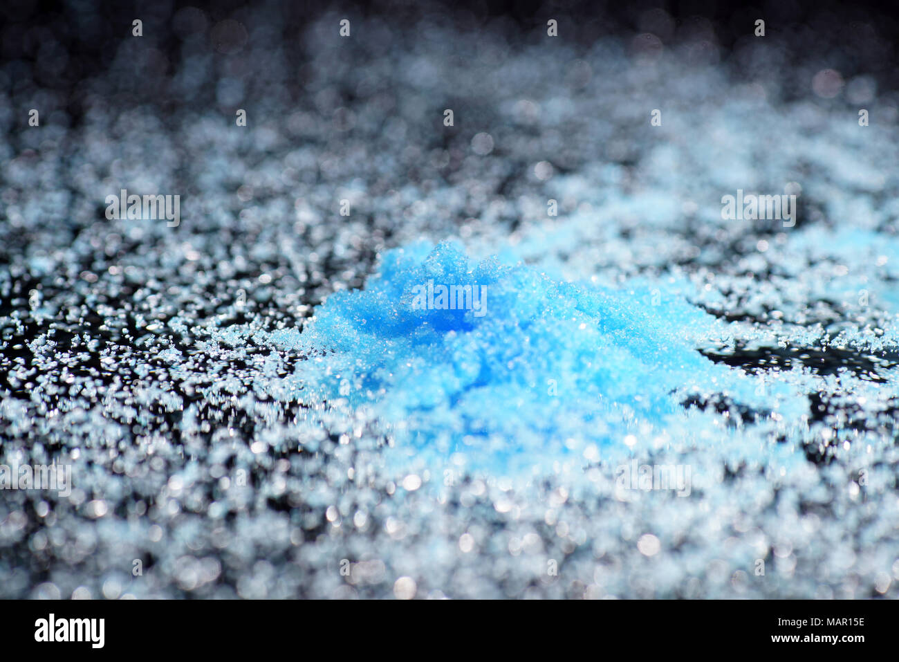 Chemical powder from the chemistry kit with macro lens photographed in ...