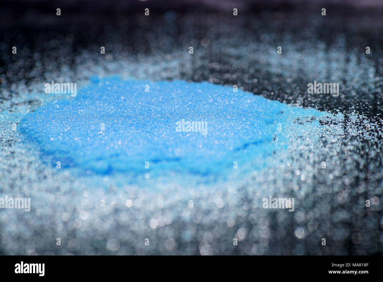 Chemical powder from the chemistry kit with macro lens photographed in ...