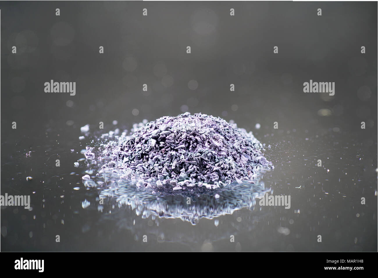 Chemical powder from the chemistry kit with macro lens photographed in ...