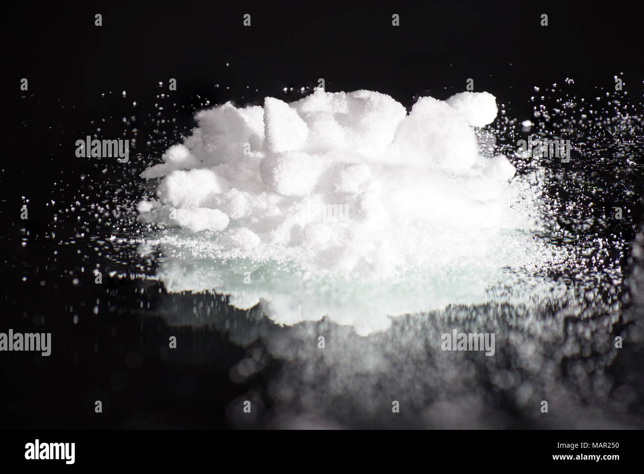 Chemical powder from the chemistry kit with macro lens photographed in ...