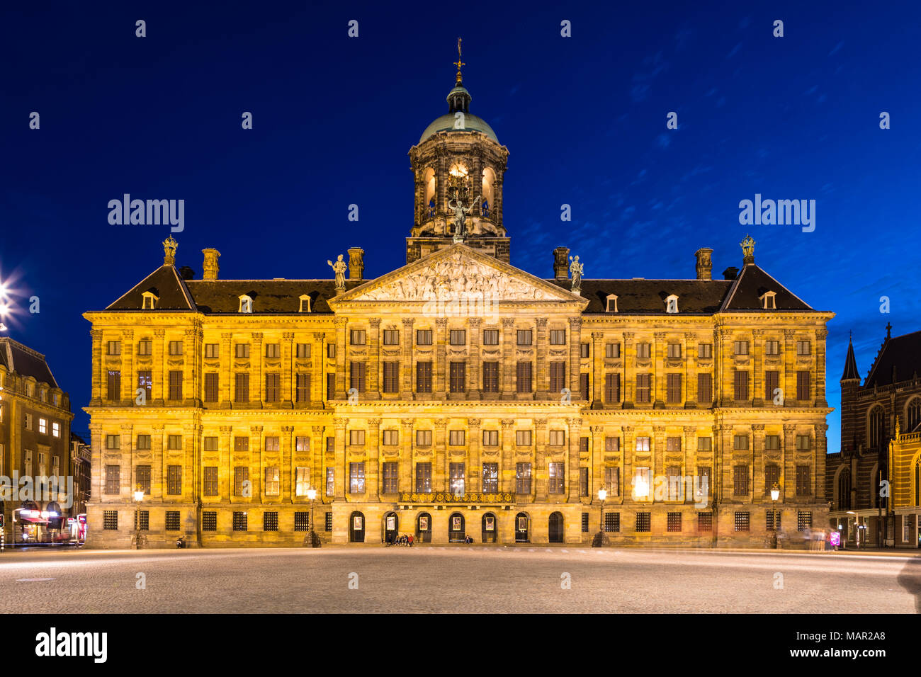 The Royal Palace in Dam Square, Amsterdam, Netherlands, Europe Stock ...