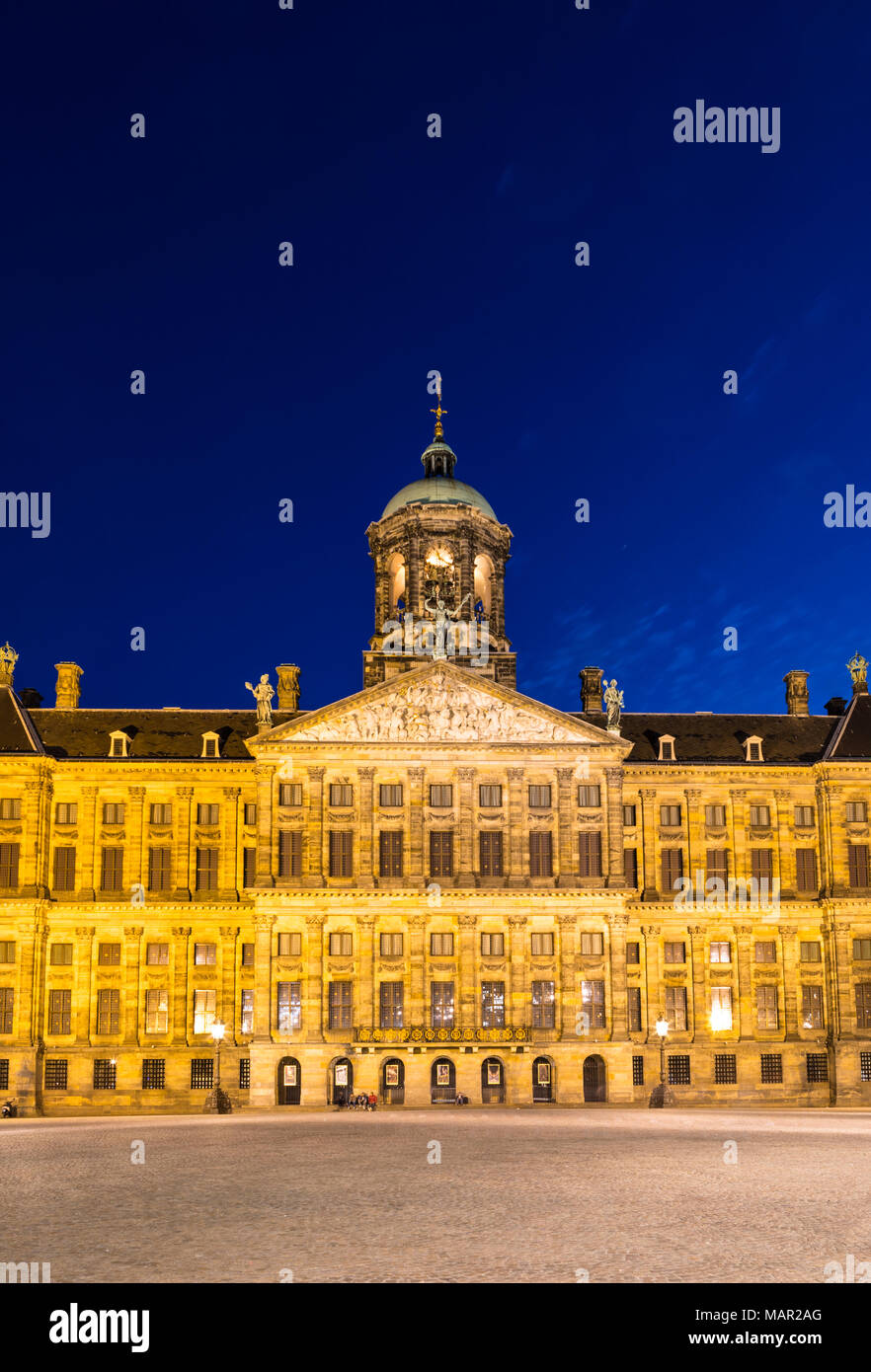 The Royal Palace in Dam Square, Amsterdam, Netherlands, Europe Stock ...