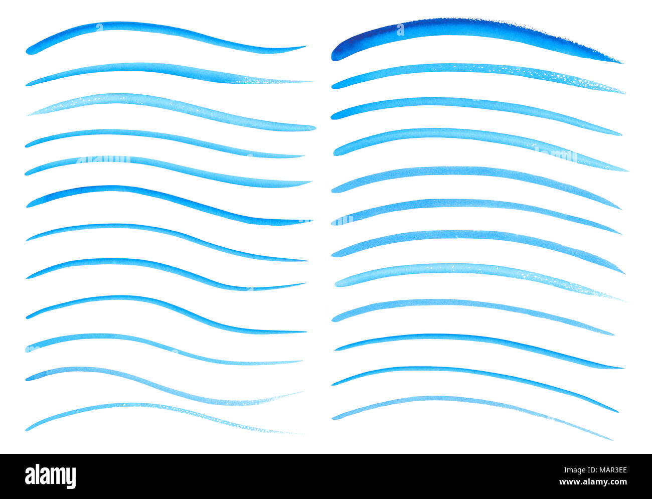 Watercolor lines waves Cut Out Stock Images & Pictures - Alamy