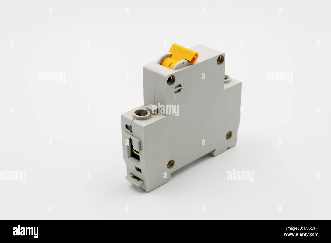 Electric circuit breaker. On a white background Stock Photo - Alamy