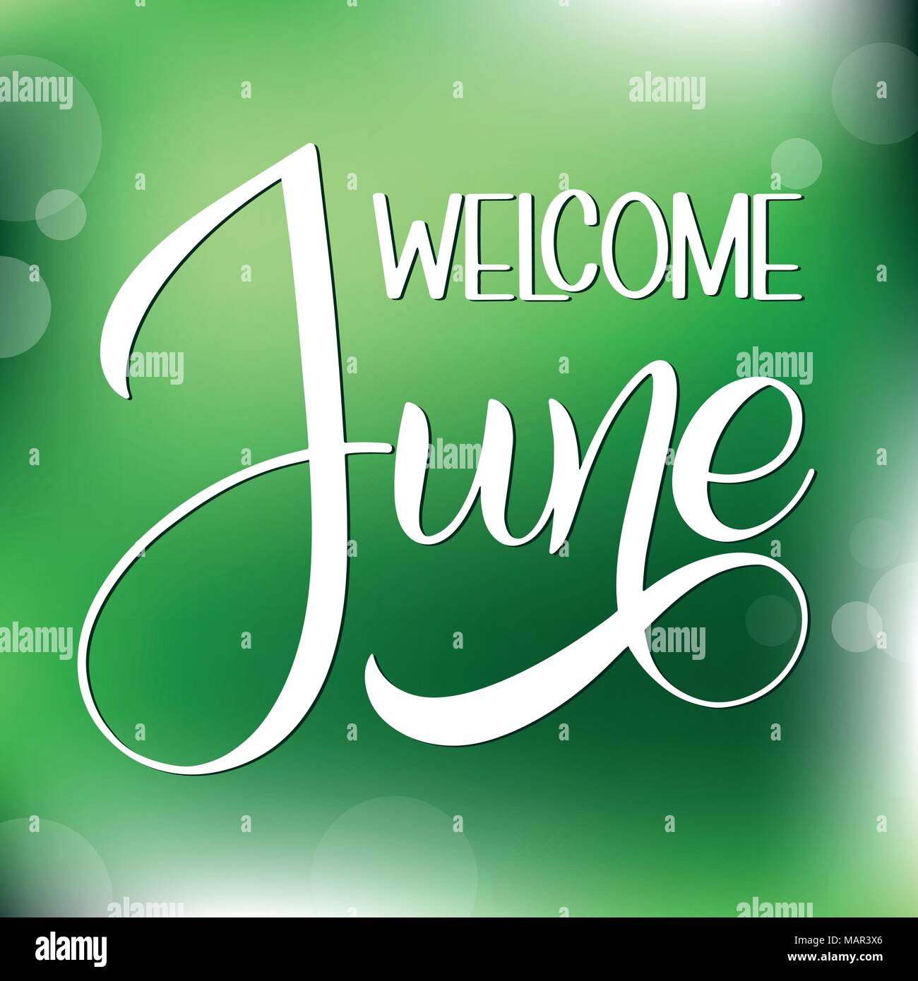 Welcome June lettering. Elements for invitations, posters, greeting ...