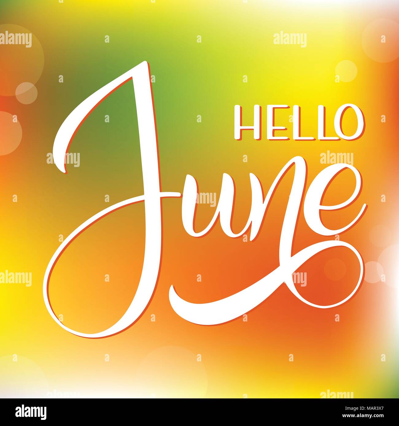 Hello June lettering. Elements for invitations, posters, greeting cards ...