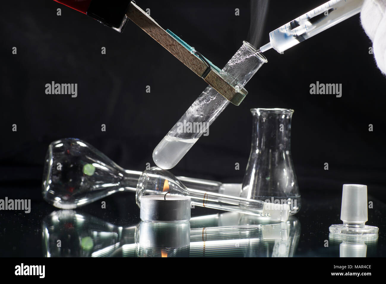 Chemical experiments in the laboratory and photo studio Stock Photo - Alamy