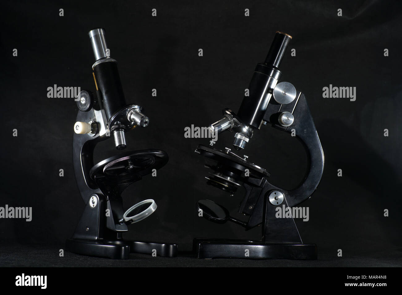 Old microscope in top quality fully functional Stock Photo - Alamy