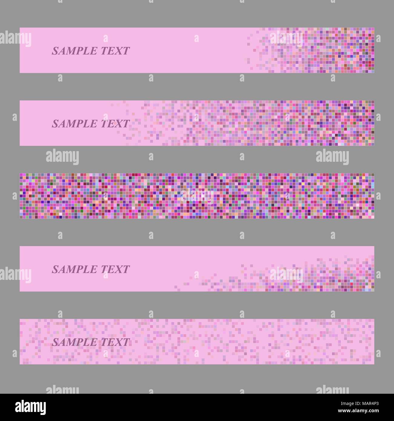 Colored square mosaic web banner design set Stock Vector Image & Art ...