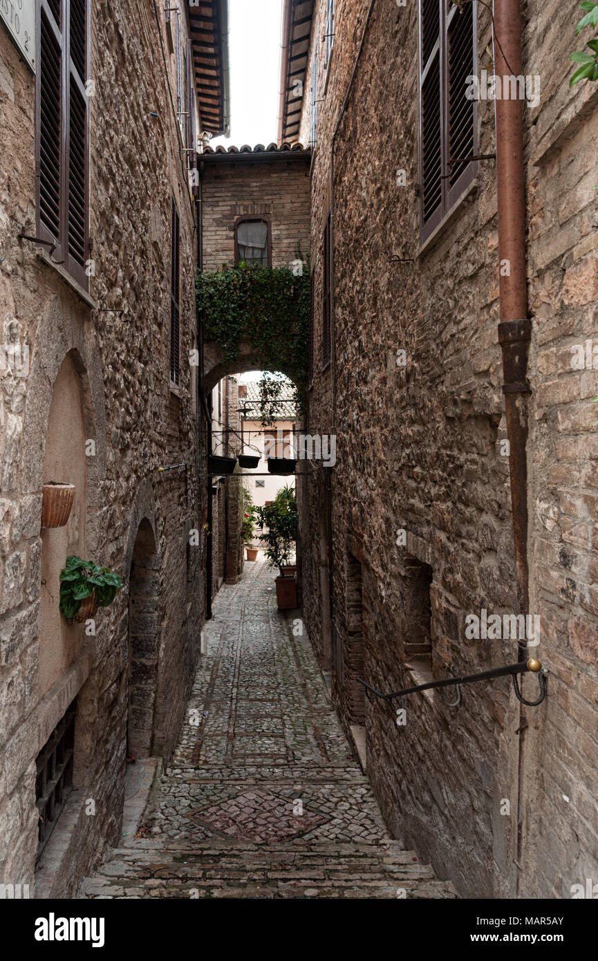 Spectacular traditional italian medieval alley in the historic center ...