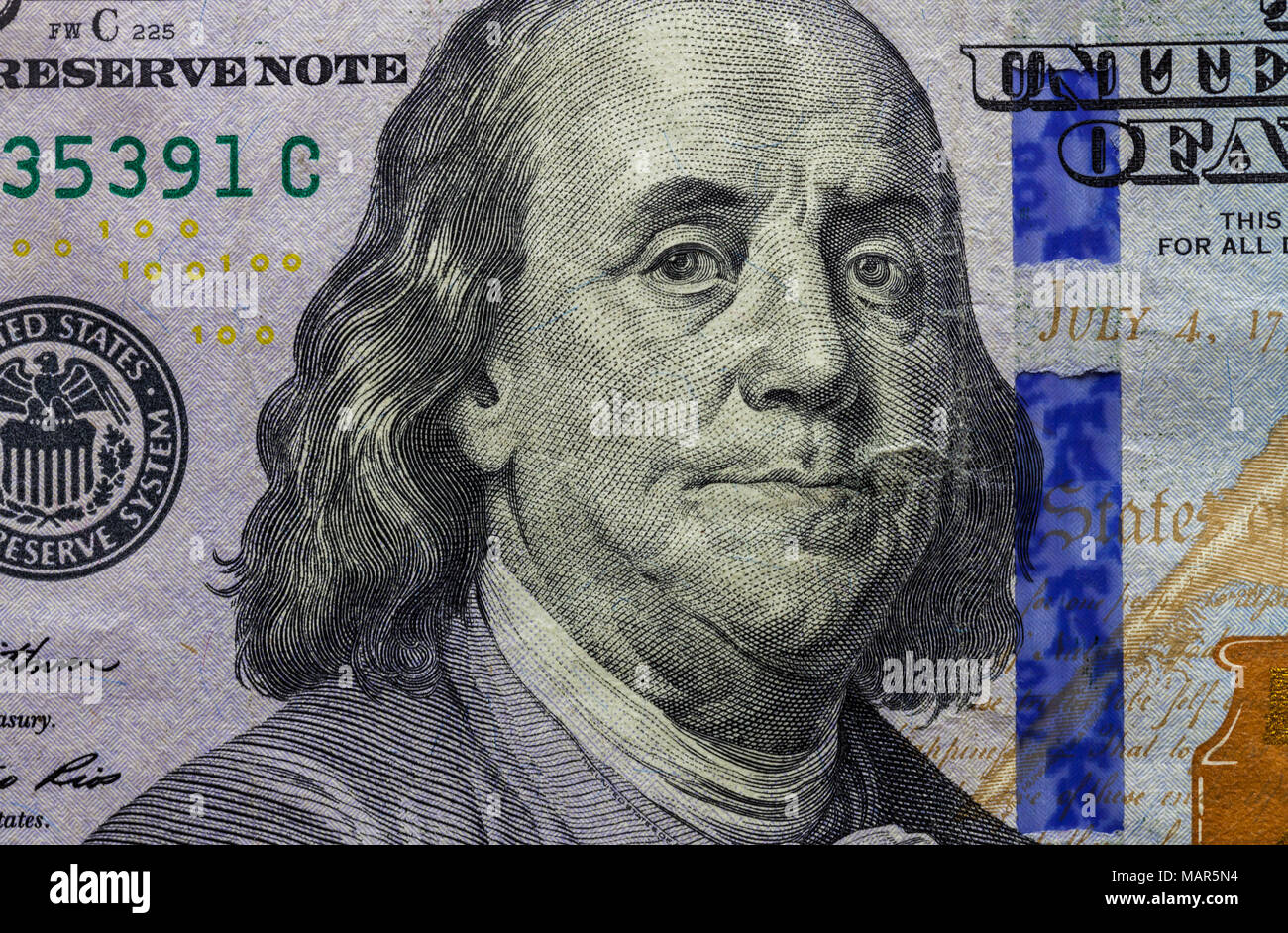 100 Dollar Bill Usa Benjamin Stock Photos & 100 Dollar Bill Usa ...