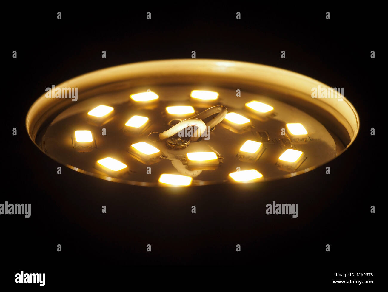 High efficiency electric LED energy sparing light bulb, warm white ...