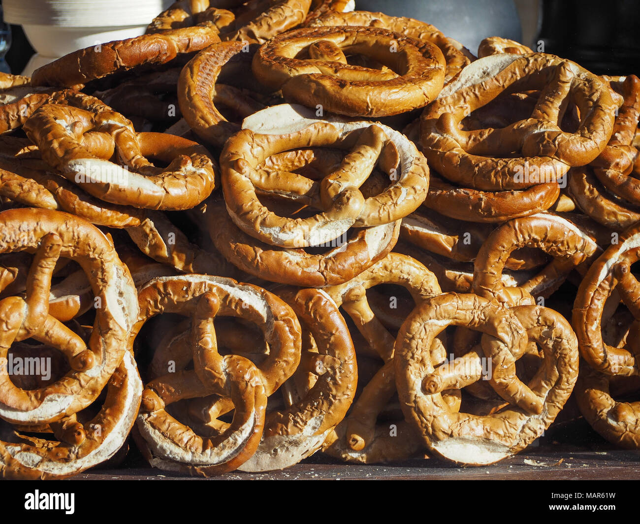 pretzel baked bread (aka Brezel in German Stock Photo - Alamy