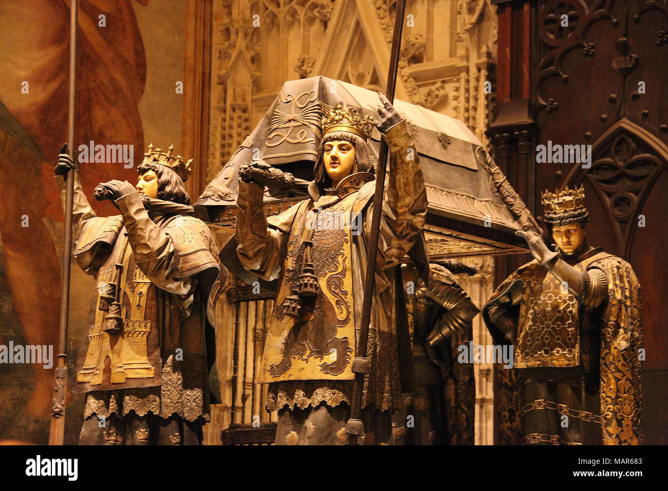 Tomb of Christopher Columbus in Seville Cathedral Stock Photo - Alamy
