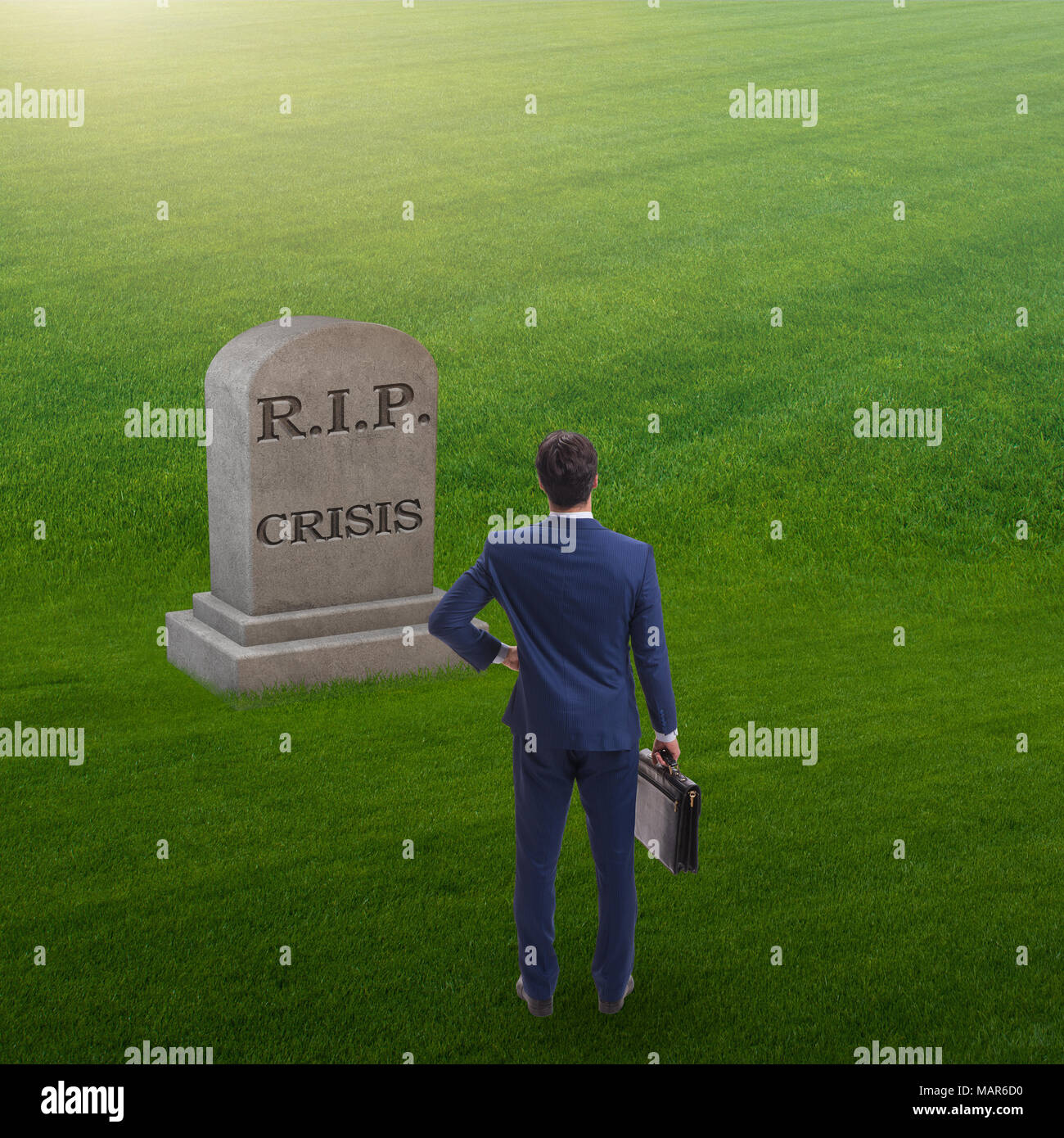 Businessman mourning the crisis in economy Stock Photo - Alamy