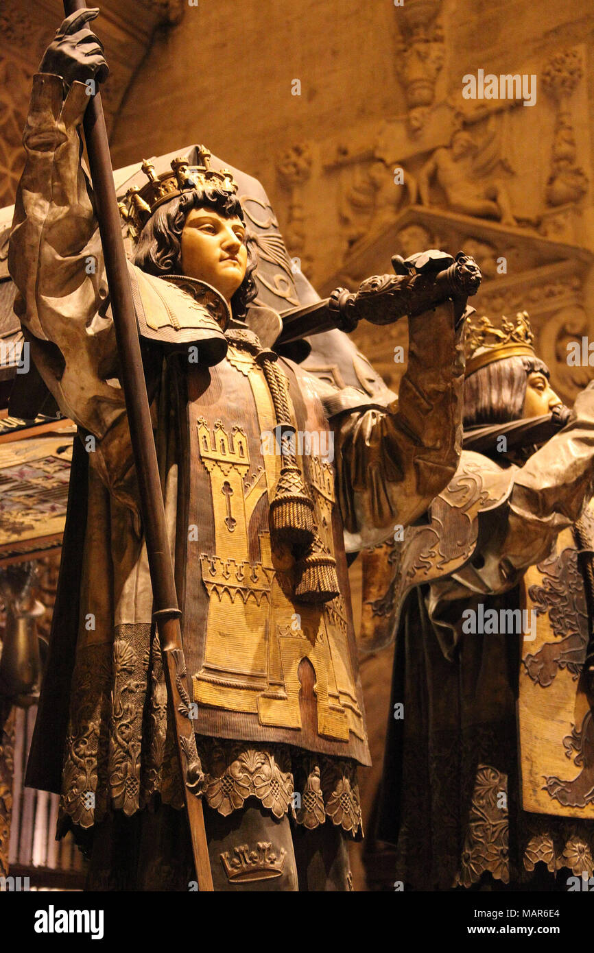 Tomb of Christopher Columbus in Seville Cathedral Stock Photo - Alamy