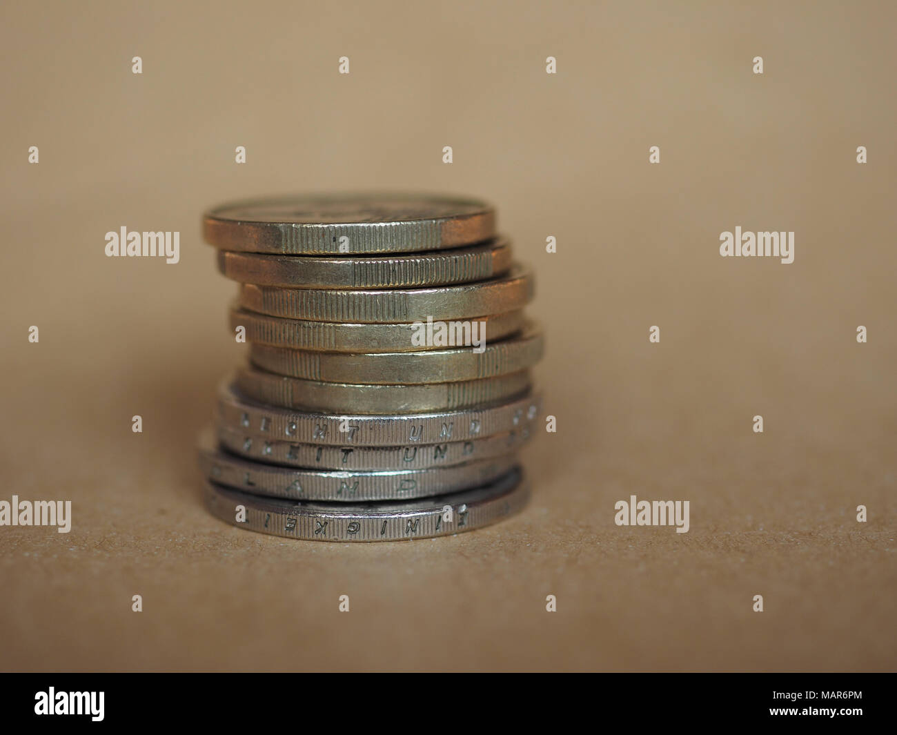 Euro coins money (EUR), currency of European Union with copy space ...