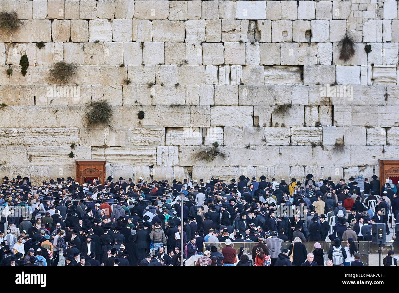 A scene from the Western (formerly wailing) Wall, thought to be the ...