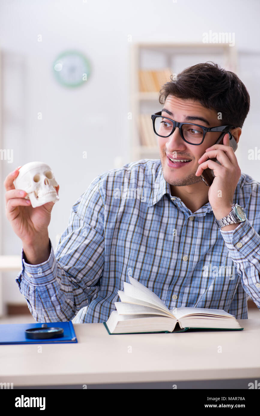Medical student studying in classroom Stock Photo - Alamy