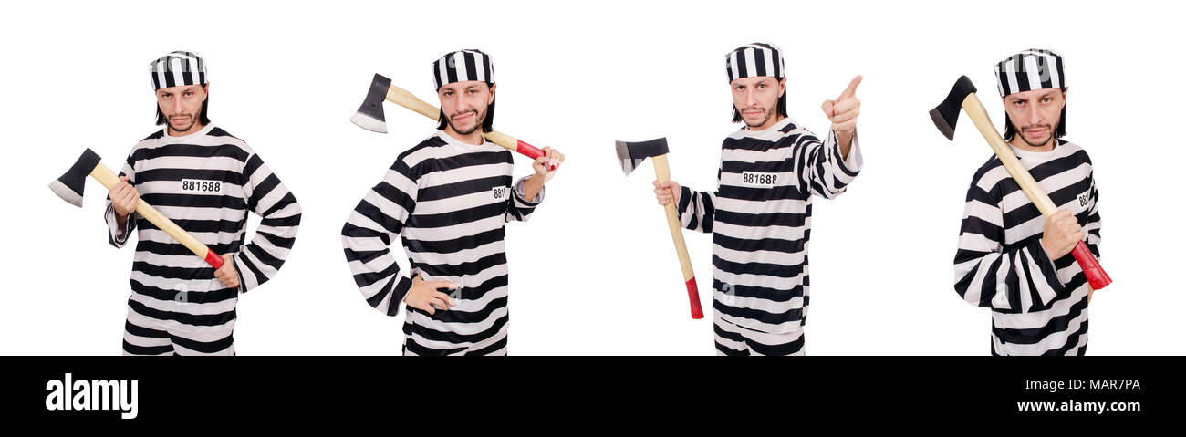 Prison inmate isolated on the white background Stock Photo - Alamy