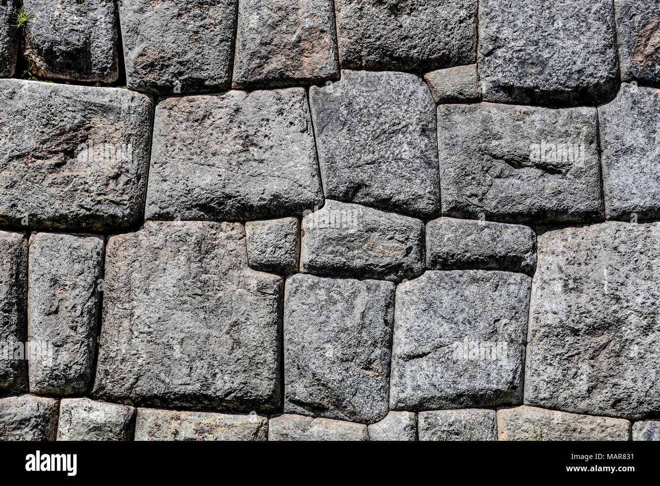 Inca stone walls at the Sacsayhuaman archaeological site, Cusco (Cuzco ...