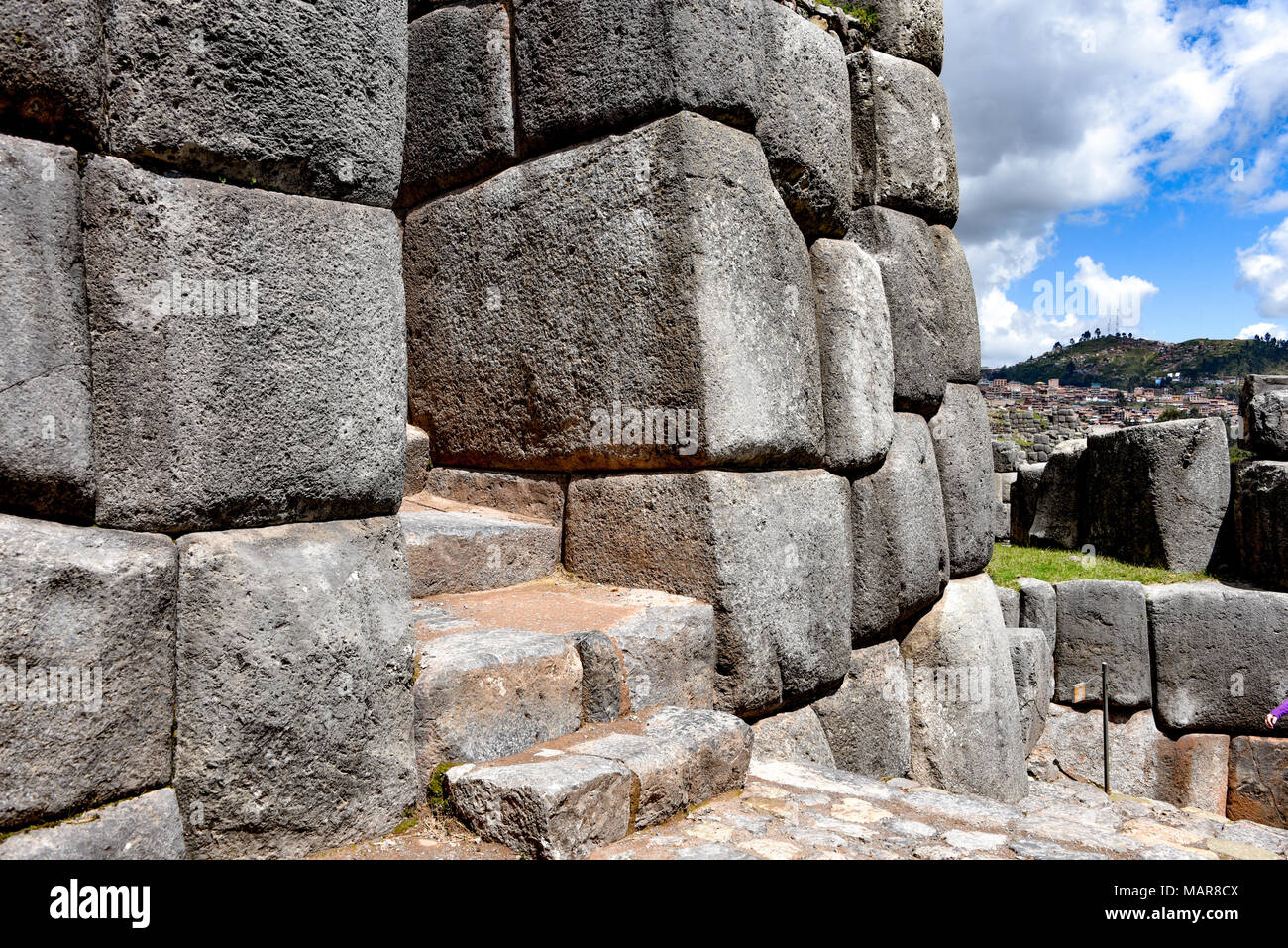 Inca stone walls at the Sacsayhuaman archaeological site, Cusco (Cuzco ...