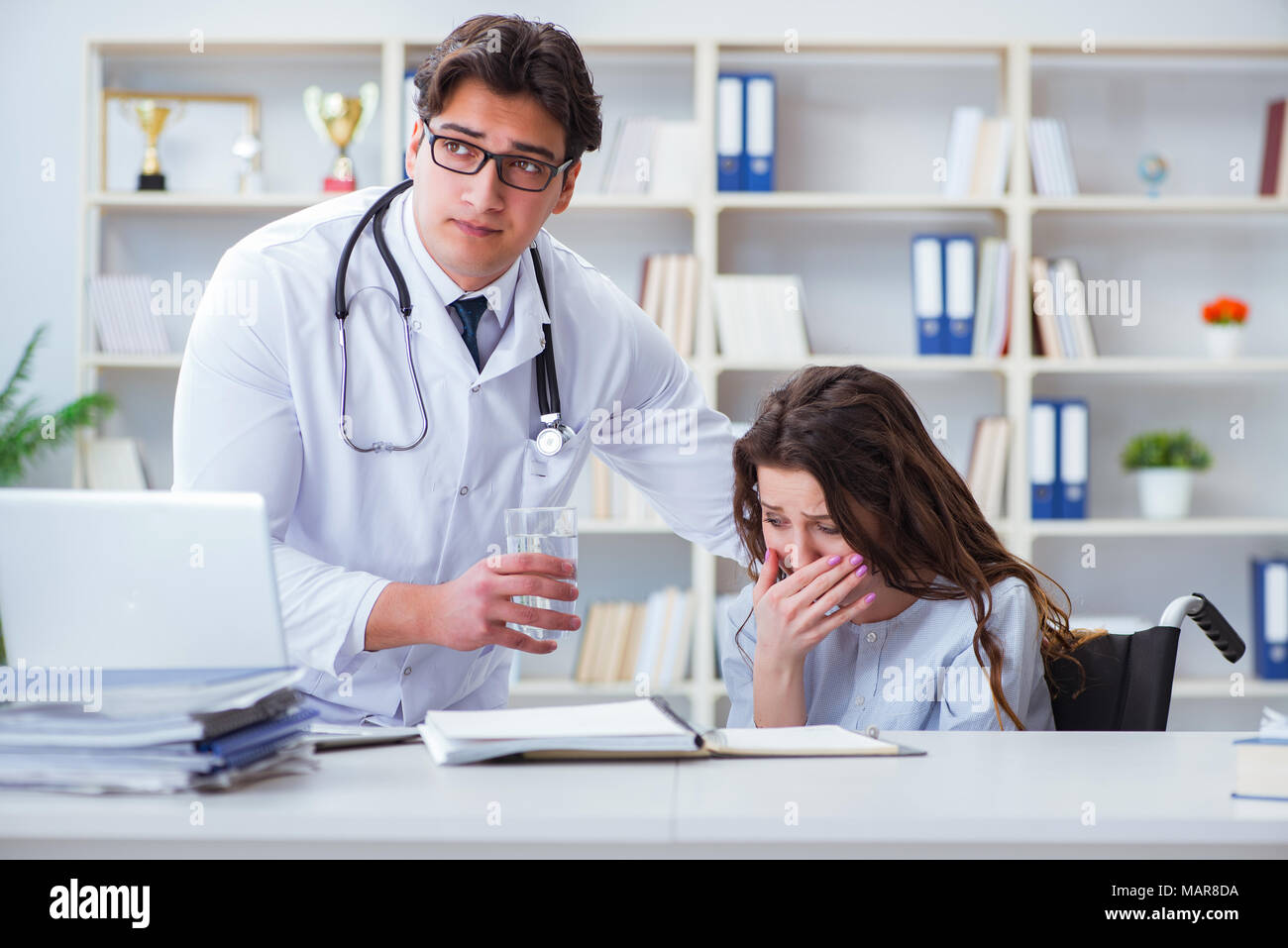 Woman doctor sharing test results hi-res stock photography and images ...