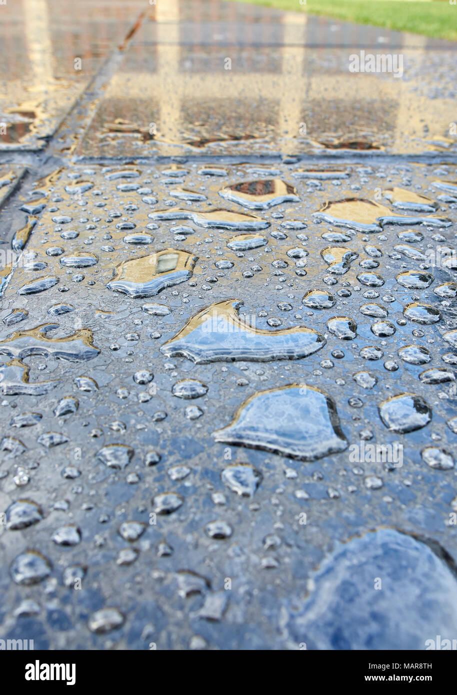 water droplets forming on outdoor tiles Stock Photo - Alamy