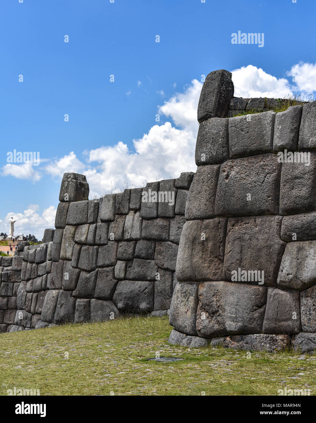 Inca stone walls at the Sacsayhuaman archaeological site, Cusco (Cuzco ...