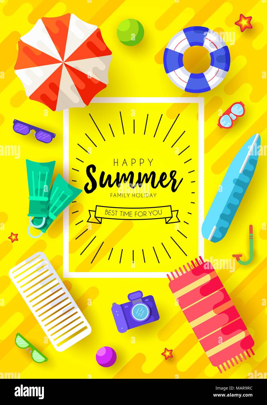 summer vecetion time vector brochure cards set. Ecology template of ...