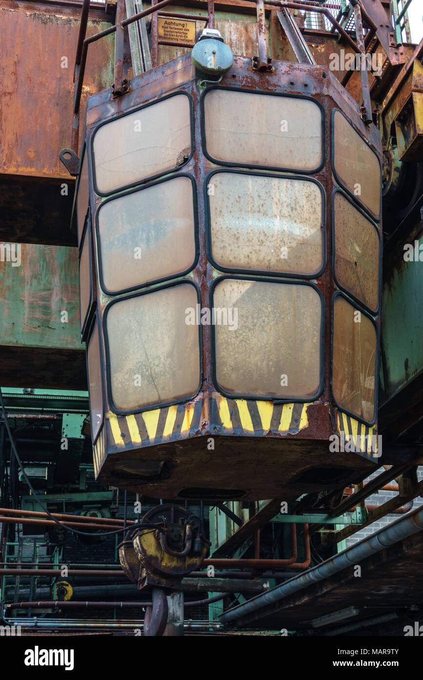 Cab of crane iron furnace Stock Photo - Alamy