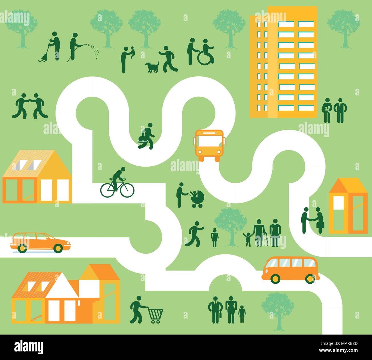 Citizen walking Stock Vector Images - Alamy