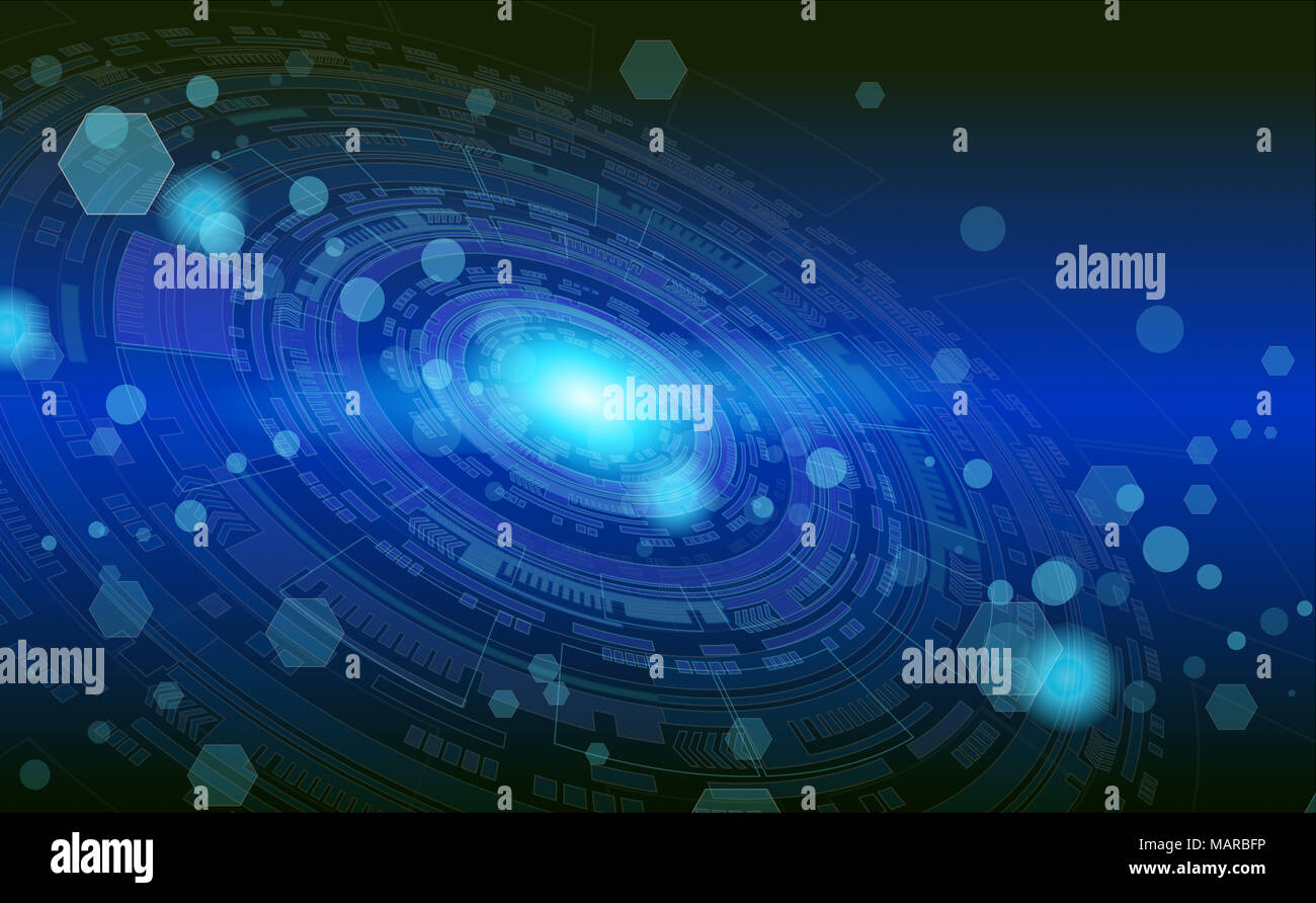 Technology and space concept background. Geometric shapes with glow ...