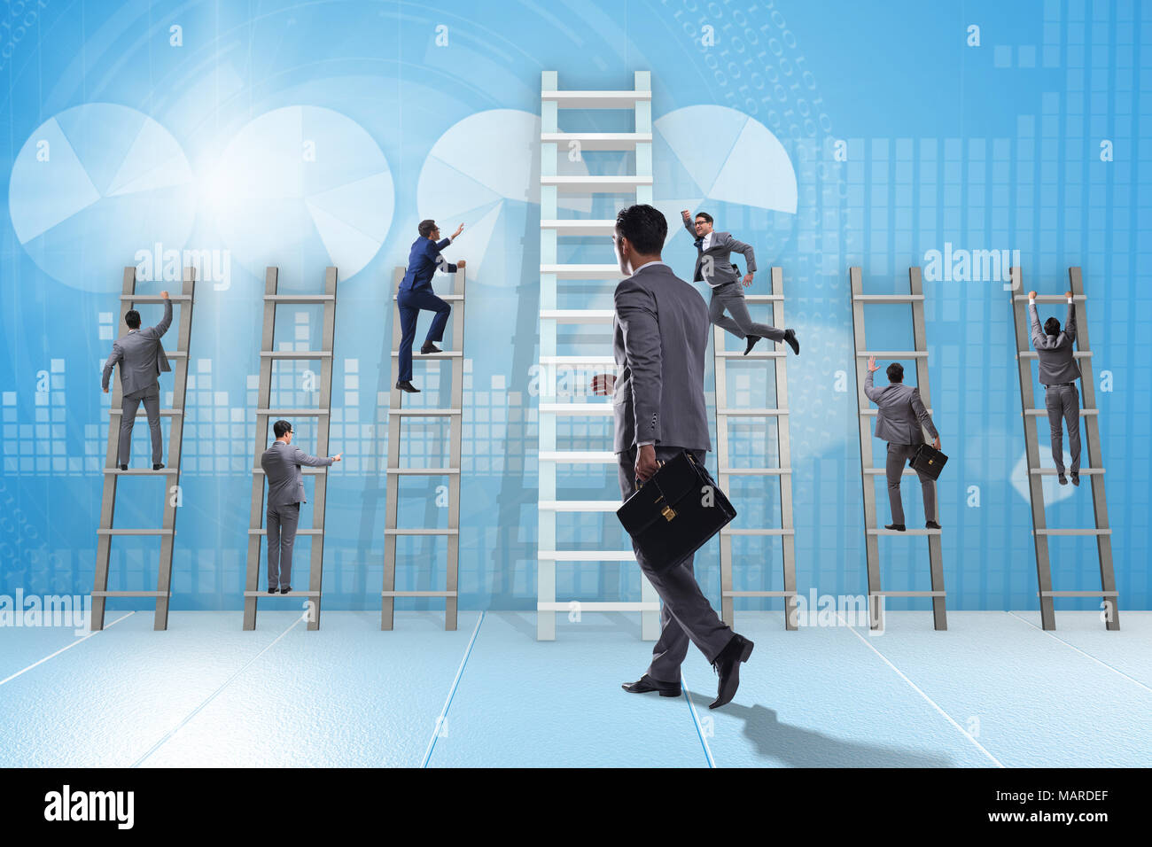Career progression concept with various ladders Stock Photo - Alamy
