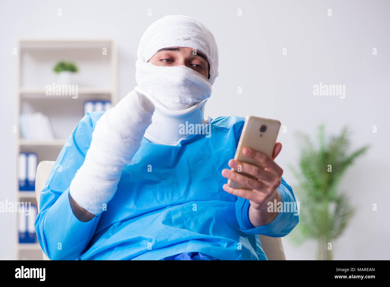 Man suffering from multiple broken bones and fractures Stock Photo - Alamy