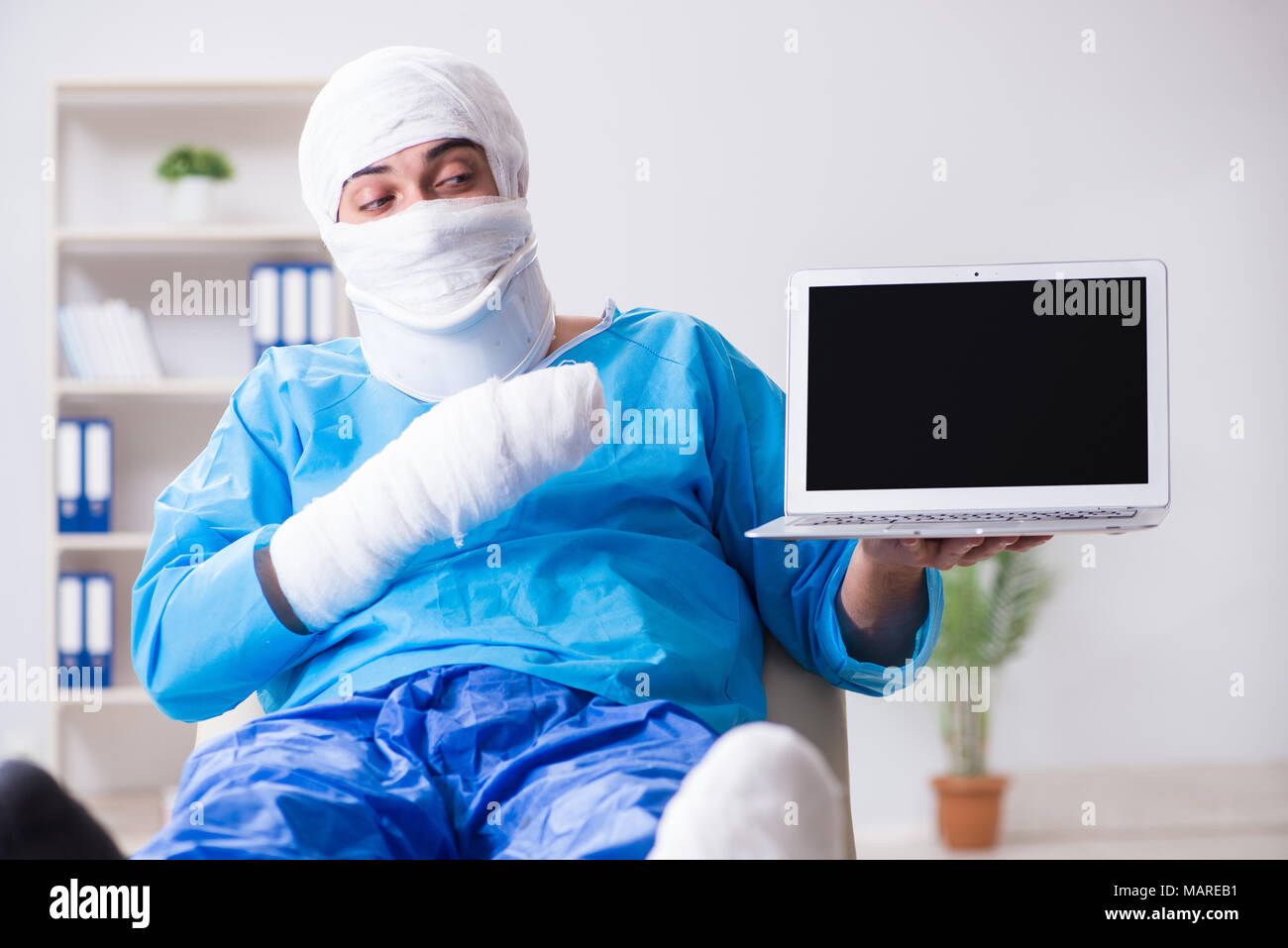 Man suffering from multiple broken bones and fractures Stock Photo - Alamy