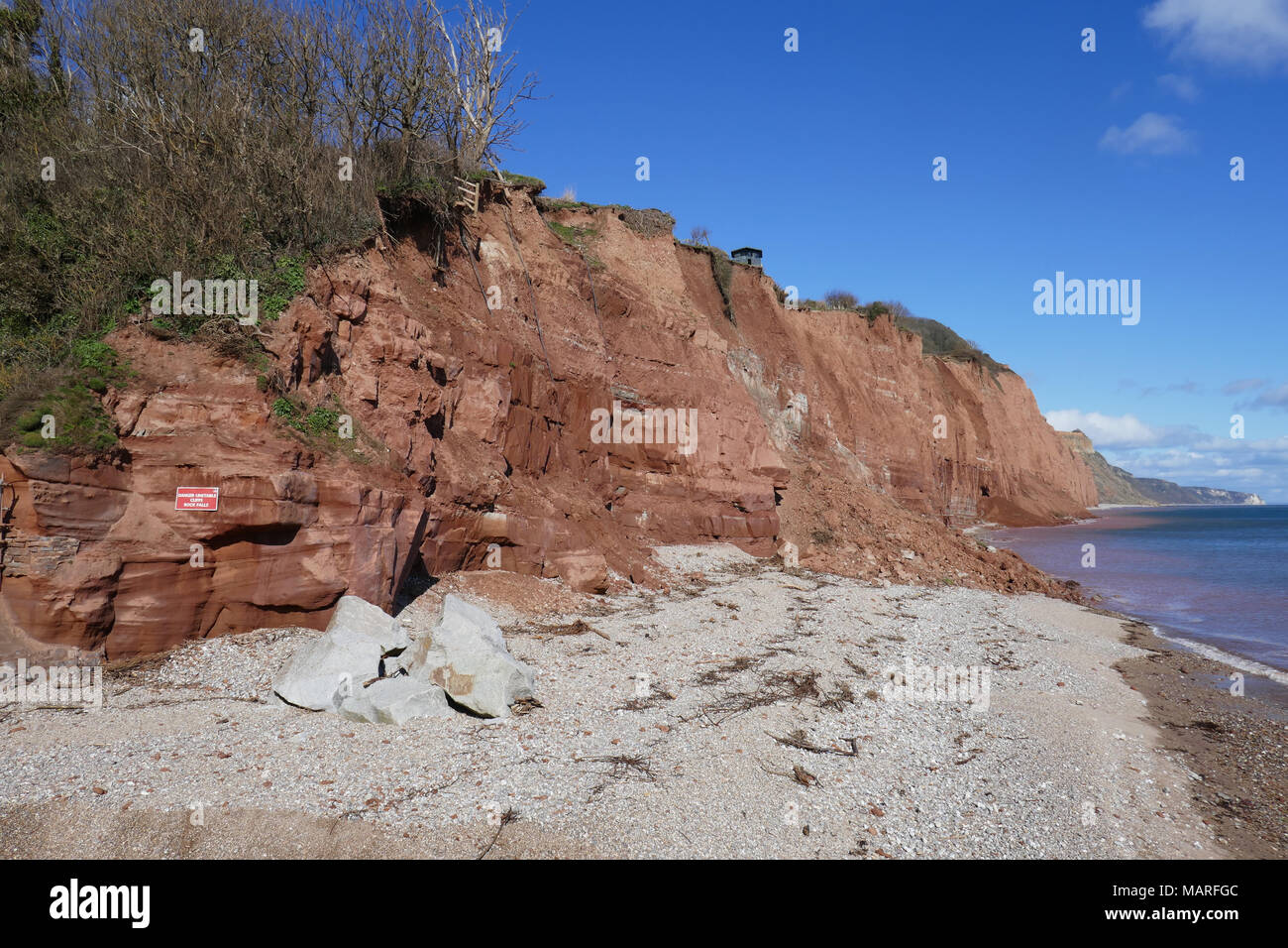 Cliff fall on the Jurassic Coast at Sidmouth, Devon, UK Stock Photo - Alamy