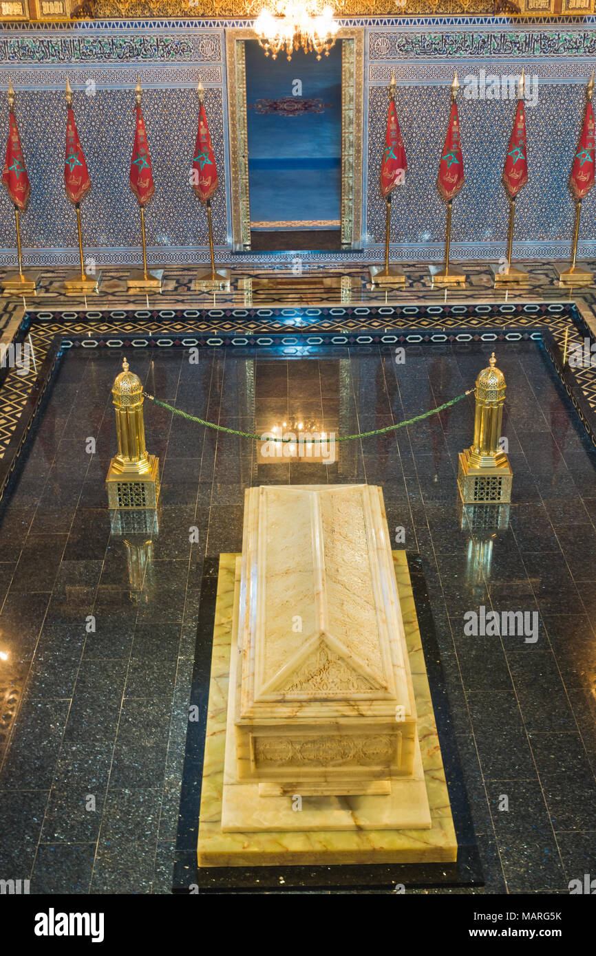 Mohammed V Royal family mausoleum and mosque in Rabat, Morocco Stock ...