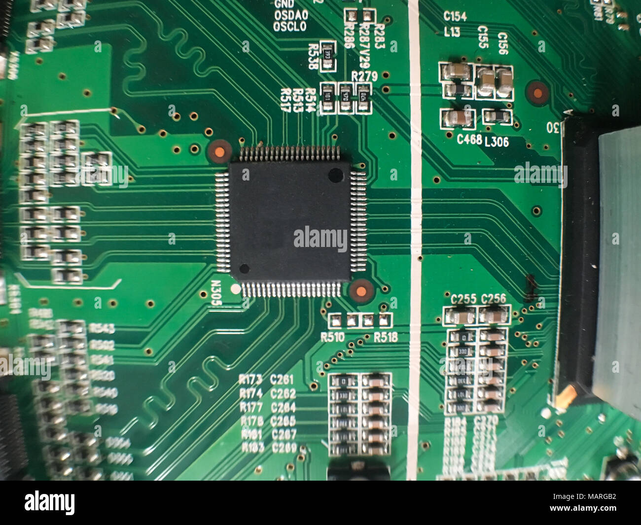 The electronics parts on main board resistor and chip technology Stock ...