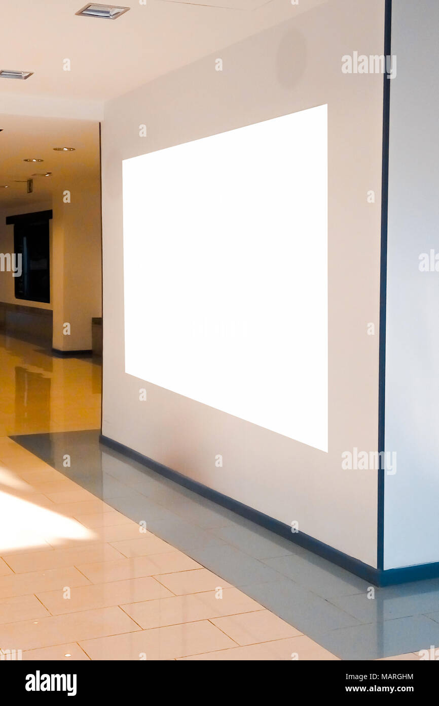 Mock up showcase in modern shopping mall Stock Photo - Alamy