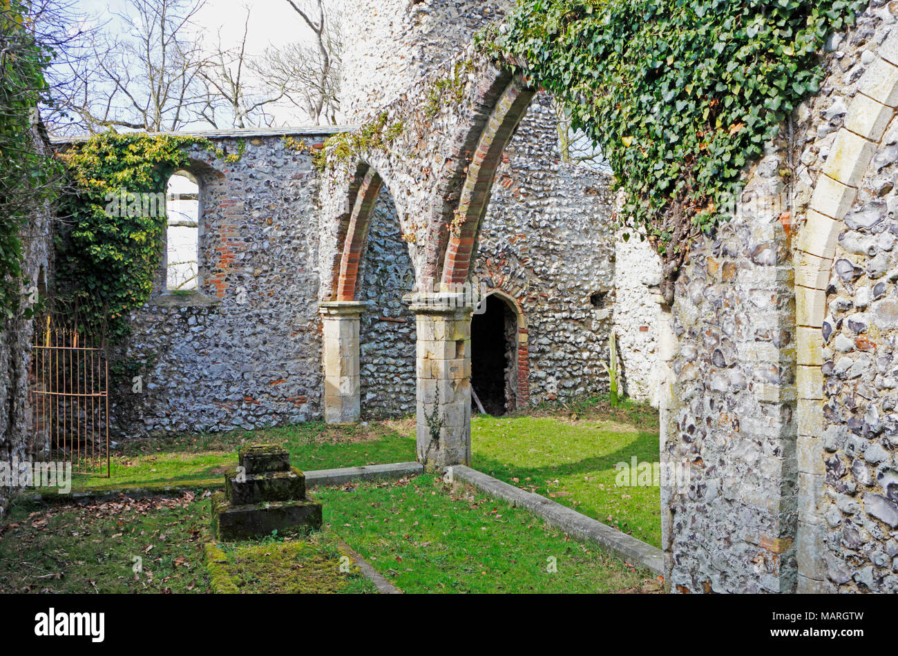 The ruins of the church of St Theobald at Great Hautbois near ...