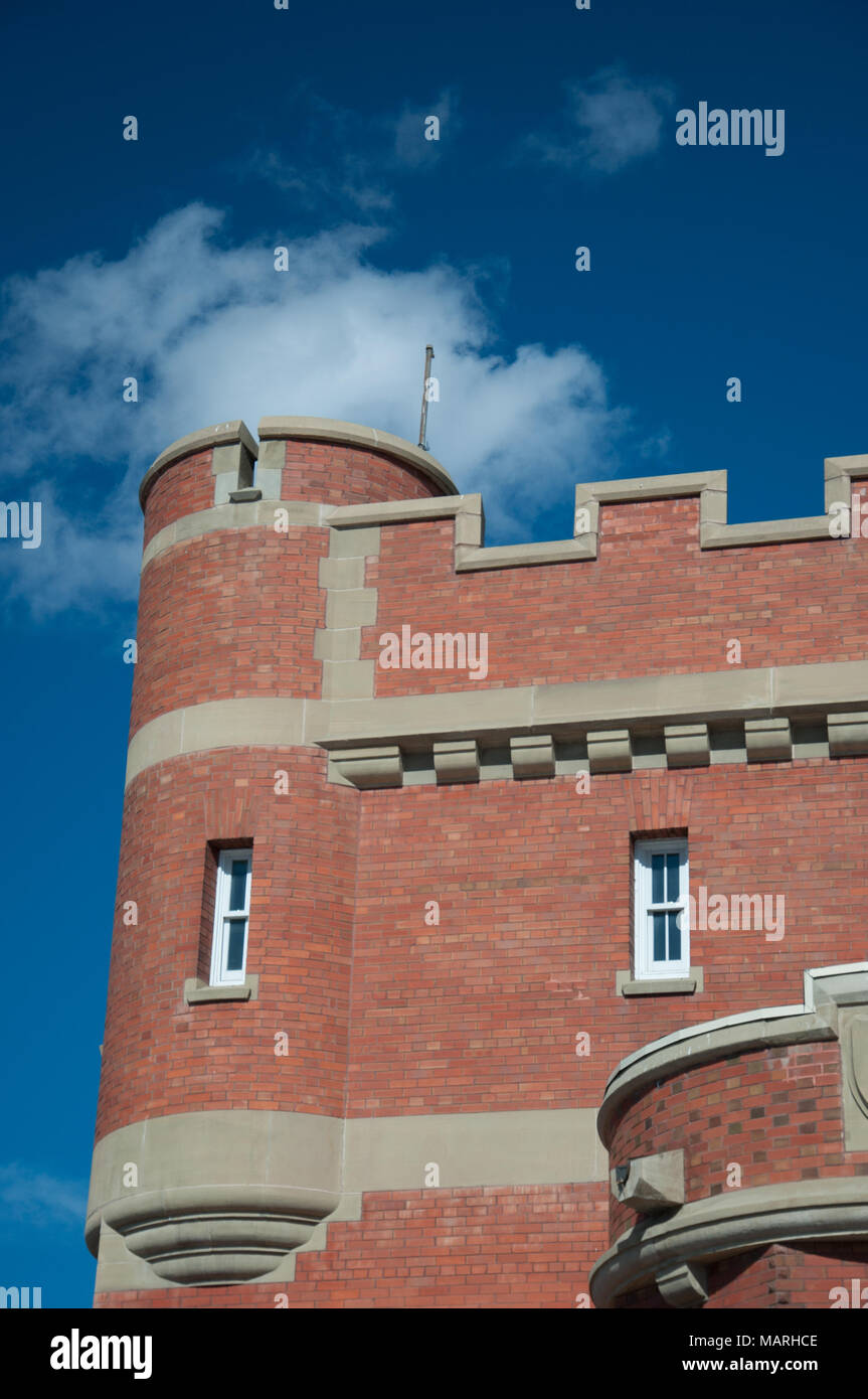 Red brick facade of the fotress inspired Mewata Armoury in downtown ...