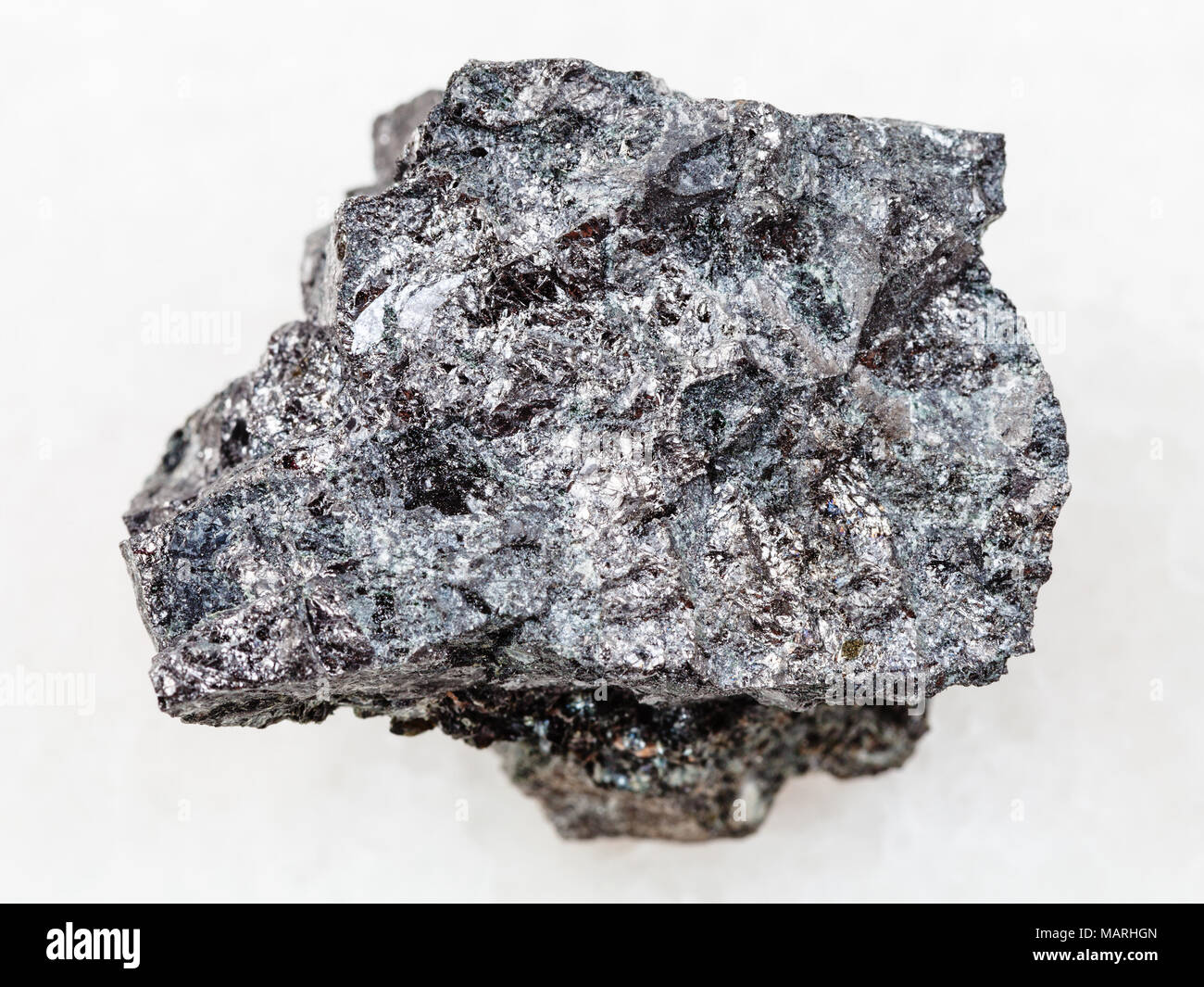 macro shooting of natural mineral rock specimen - rough Magnetite ore ...